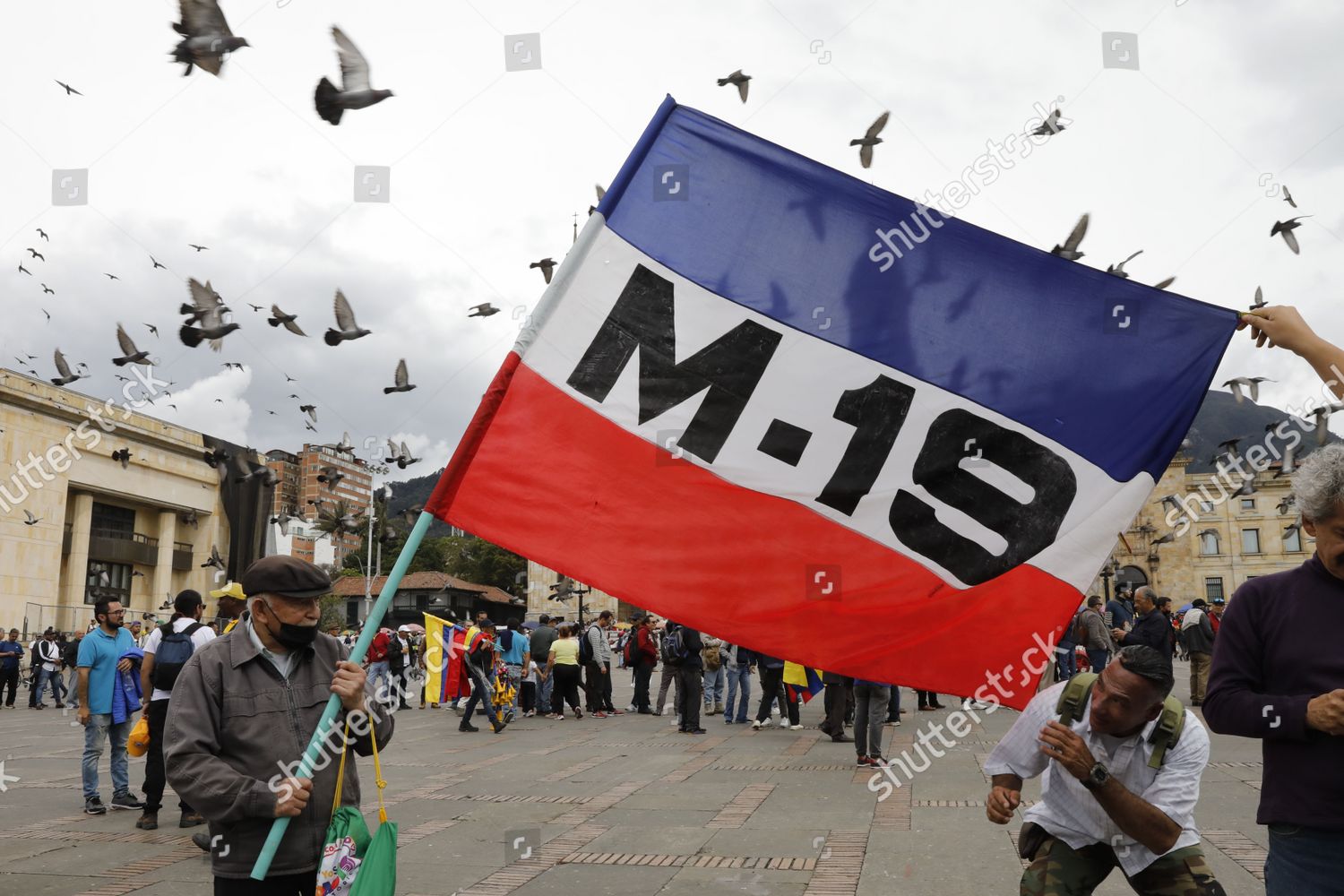 Man Holds Flag M19 Guerrilla Movement Editorial Stock Photo - Stock ...