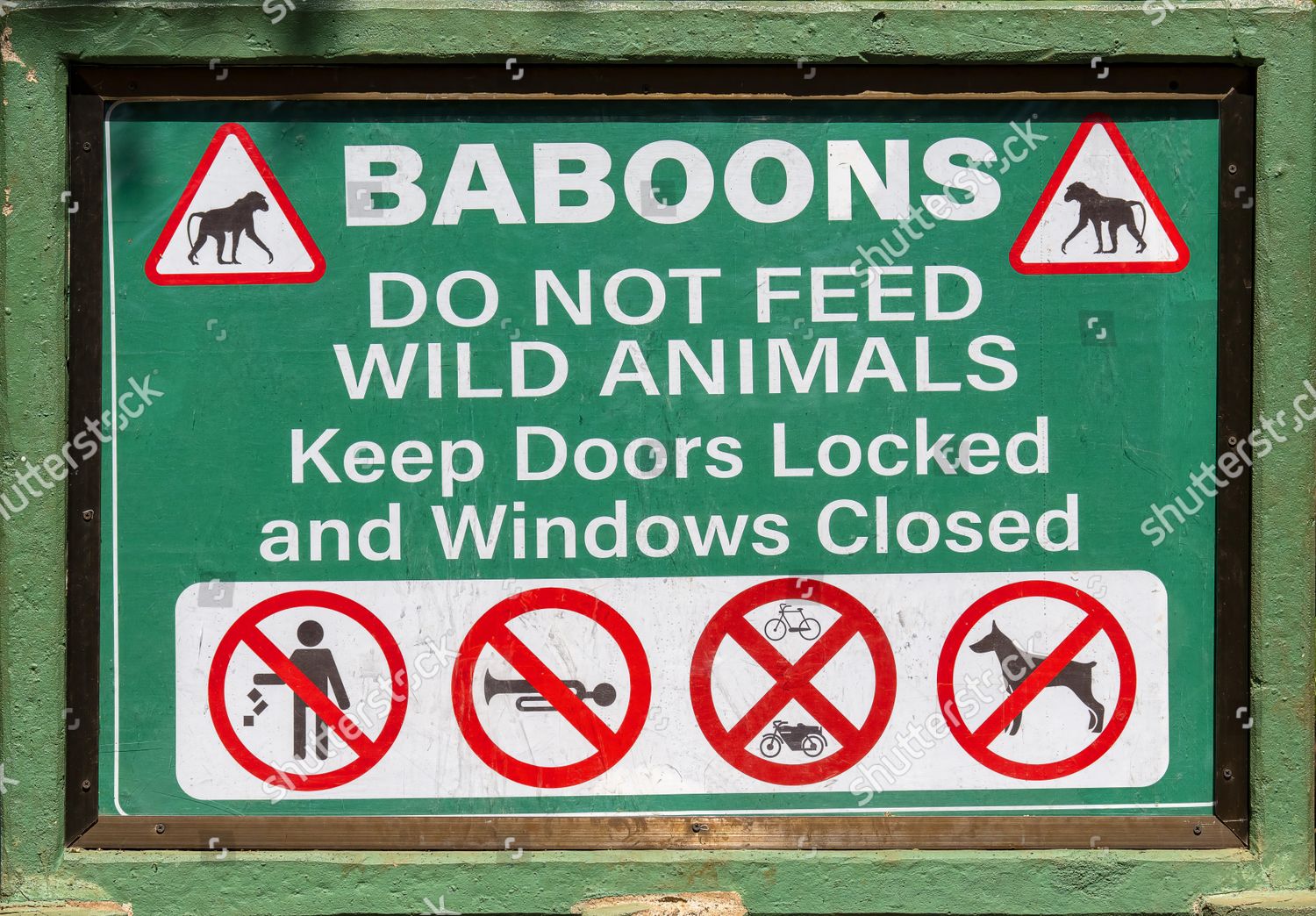 Do Not Feed Baboons Sign Warning Editorial Stock Photo - Stock Image ...