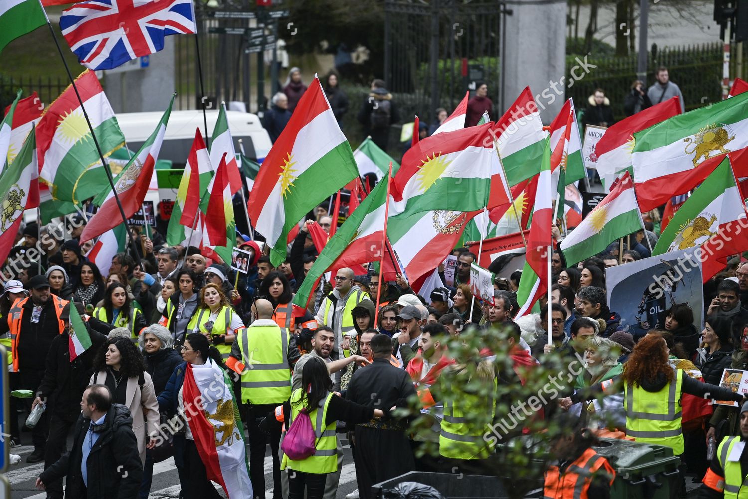 People Carry Flags Resistance Symbols Protest Editorial Stock Photo ...
