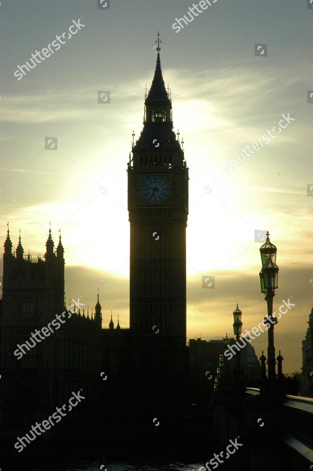 Sun Setting Behind Big Ben London Editorial Stock Photo - Stock Image ...
