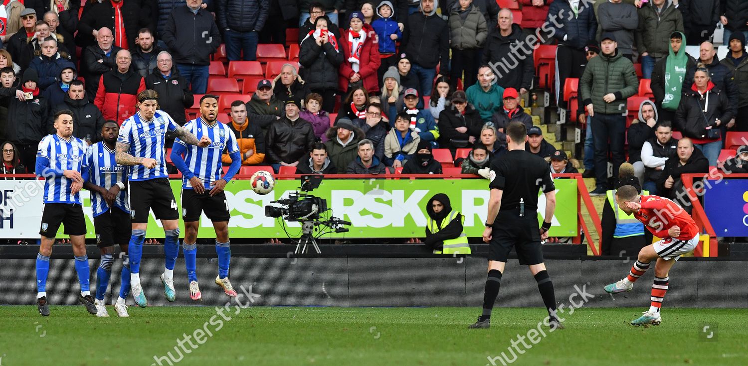 Sheffield Wednesday Wall Blocks Free Kick Editorial Stock Photo - Stock ...