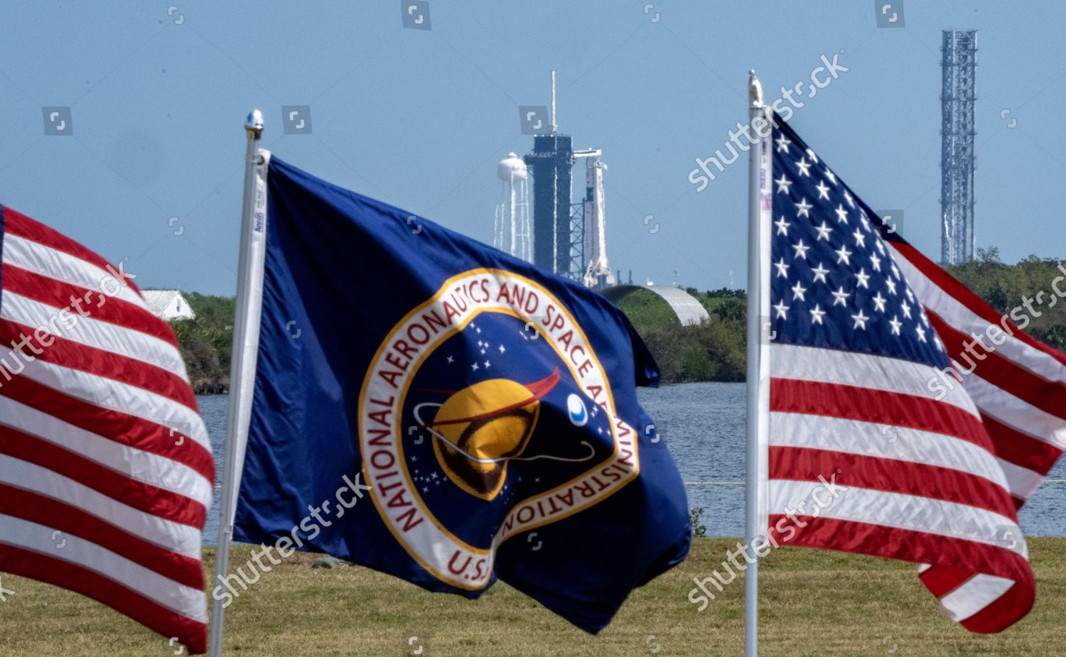 American Flags Nasa Flag Wave Breeze Editorial Stock Photo - Stock ...