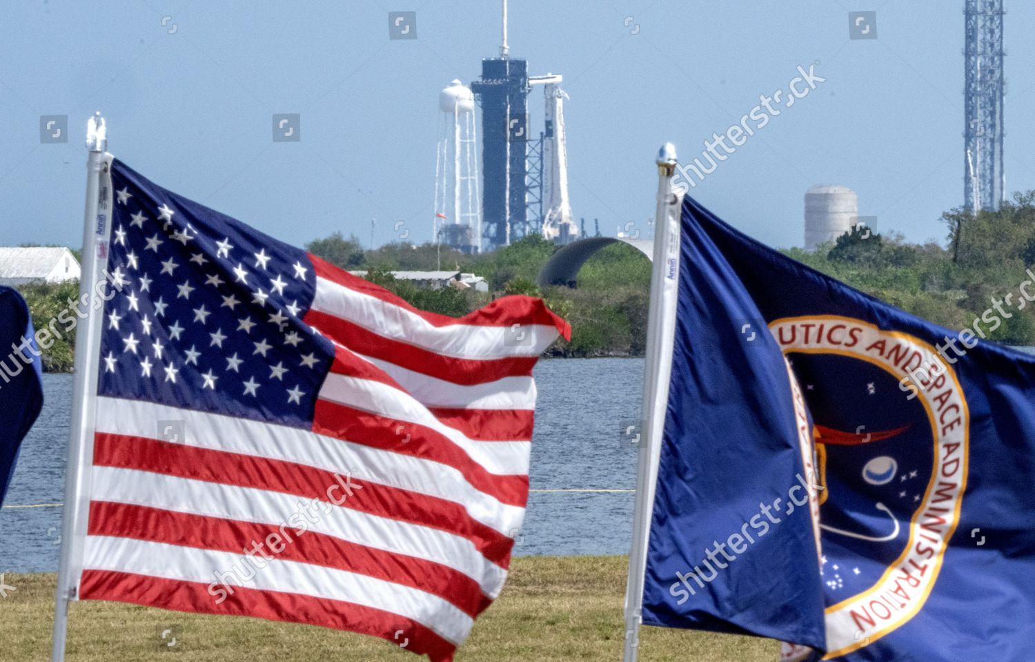 American Flag Nasa Flag Wave Breeze Editorial Stock Photo - Stock Image ...