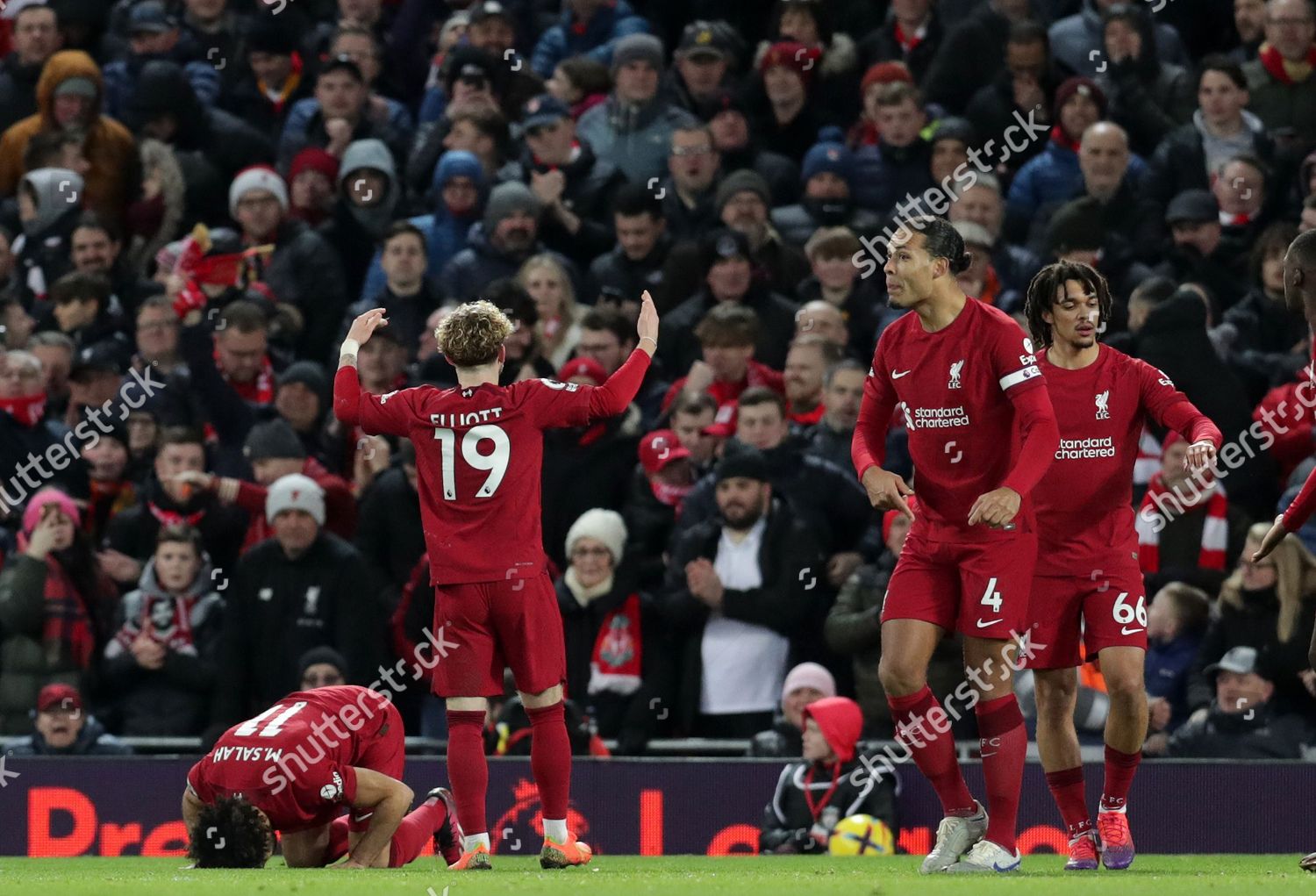 Mohamed Salah Liverpool Celebrates His Team Editorial Stock Photo ...