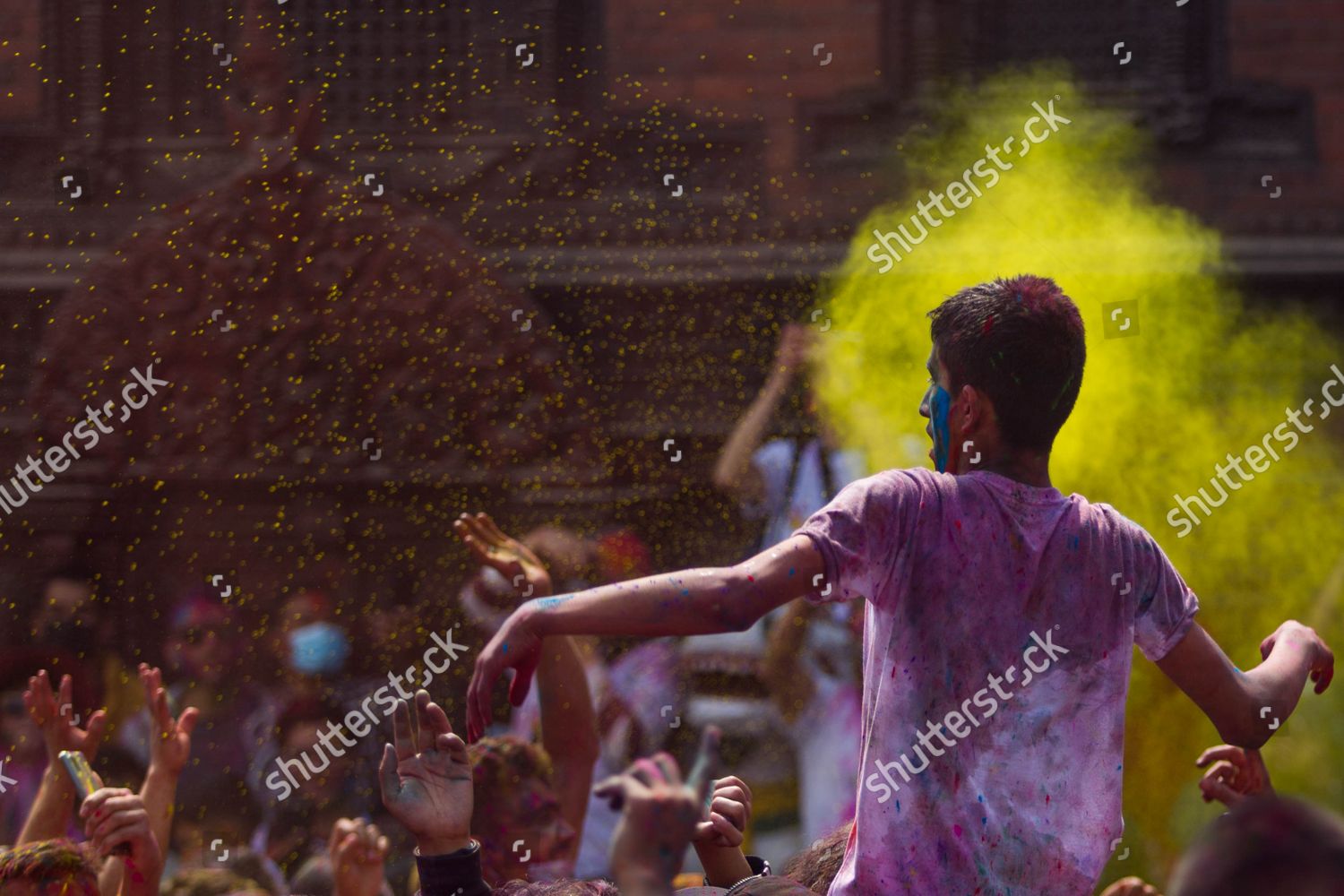 People Smear Colored Powder On Each Editorial Stock Photo - Stock Image ...