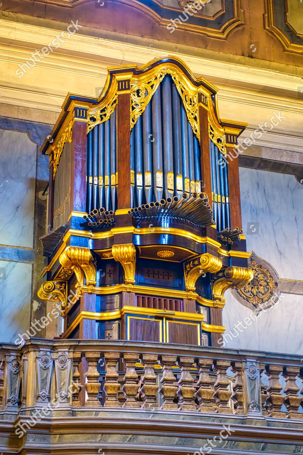 Antique Pipe Organ Inside Landmark Religious Editorial Stock Photo ...
