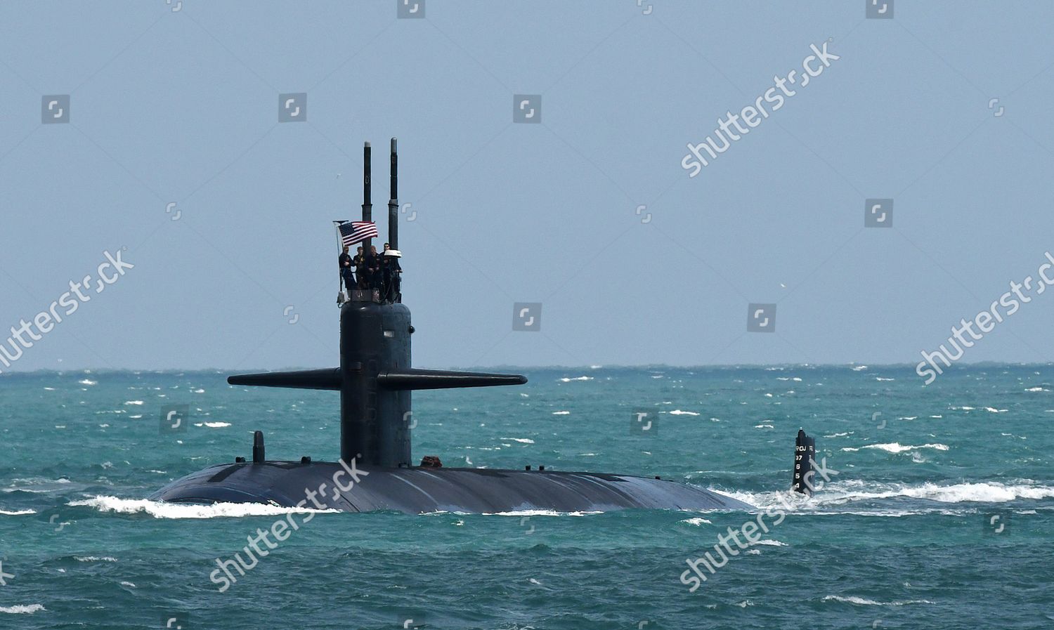 Nuclearpowered Us Navy Submarine Cruises Into Editorial Stock Photo ...