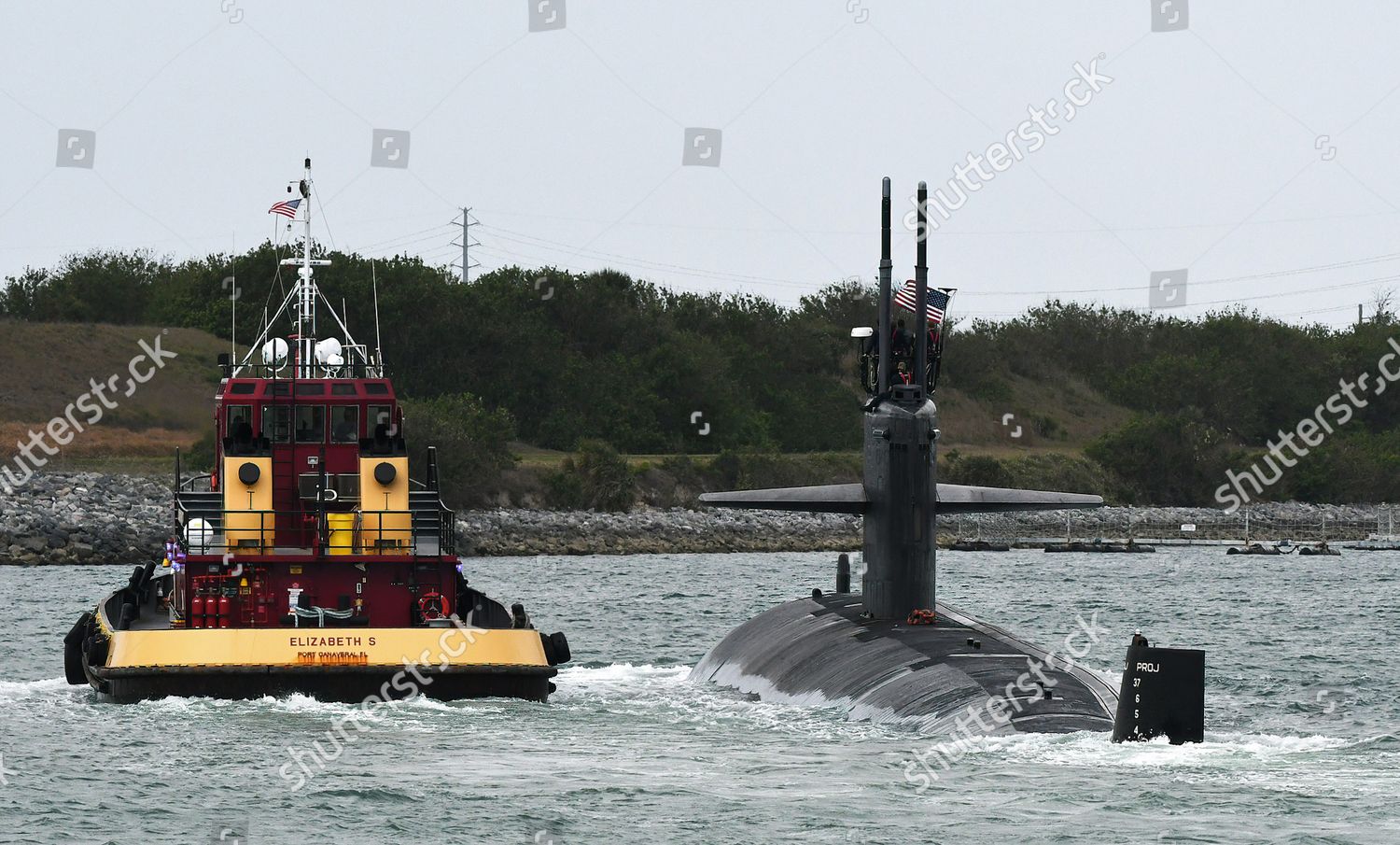 Tug Guides Nuclearpowered Us Navy Submarine Editorial Stock Photo ...