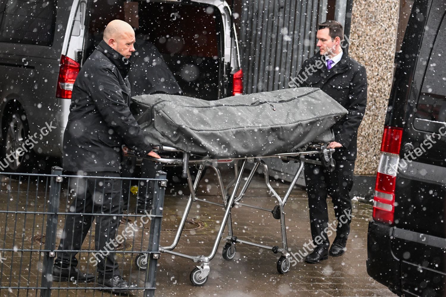 Morticians Carry Body On Stretcher Scene Editorial Stock Photo - Stock ...