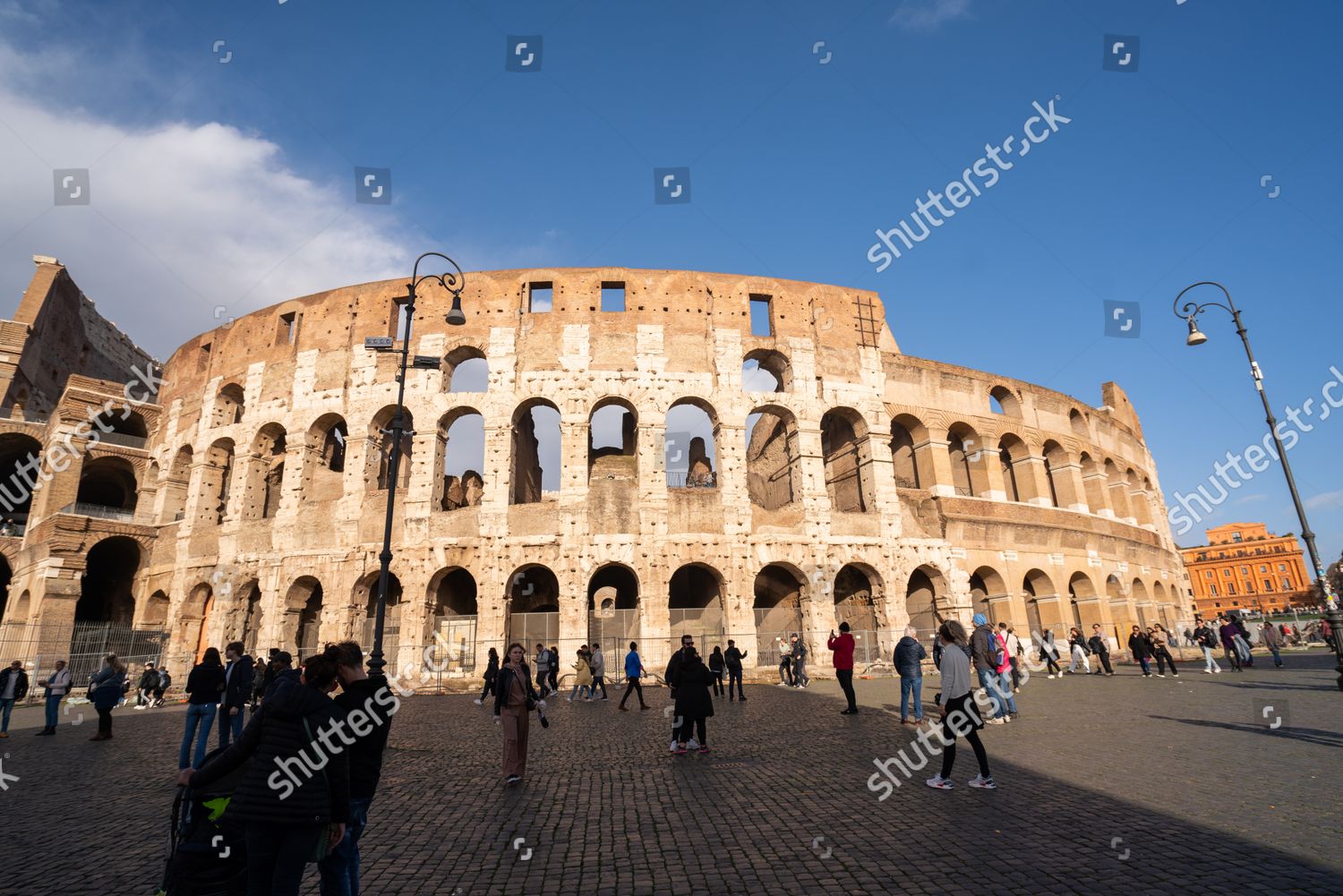 Crowds Tourists Roman Colosseum Bathed Afternoon Editorial Stock Photo ...
