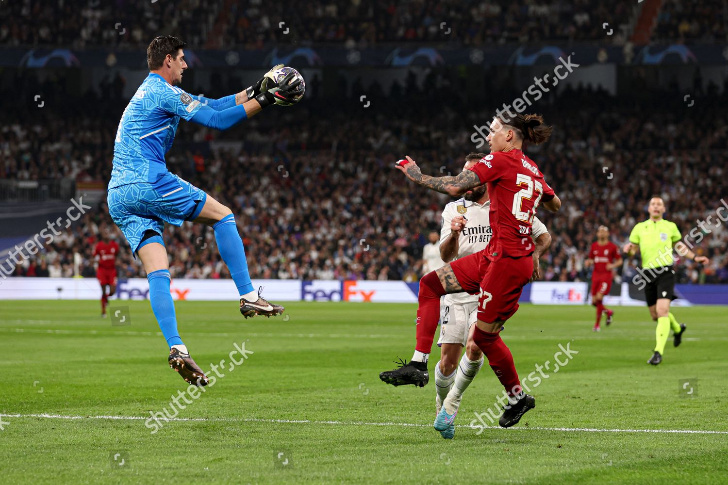 Real Madrid Goalkeeper Thibaut Courtois Saves Editorial Stock Photo ...