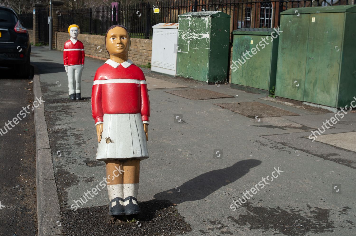 Child Safety Bollards On Pavement Outside Editorial Stock Photo - Stock ...