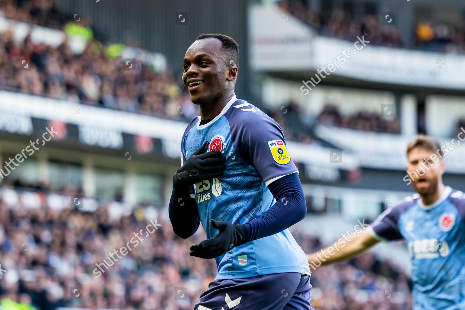 Fleetwood Towns Carlos Mendes Gomes Celebrates Editorial Stock Photo ...