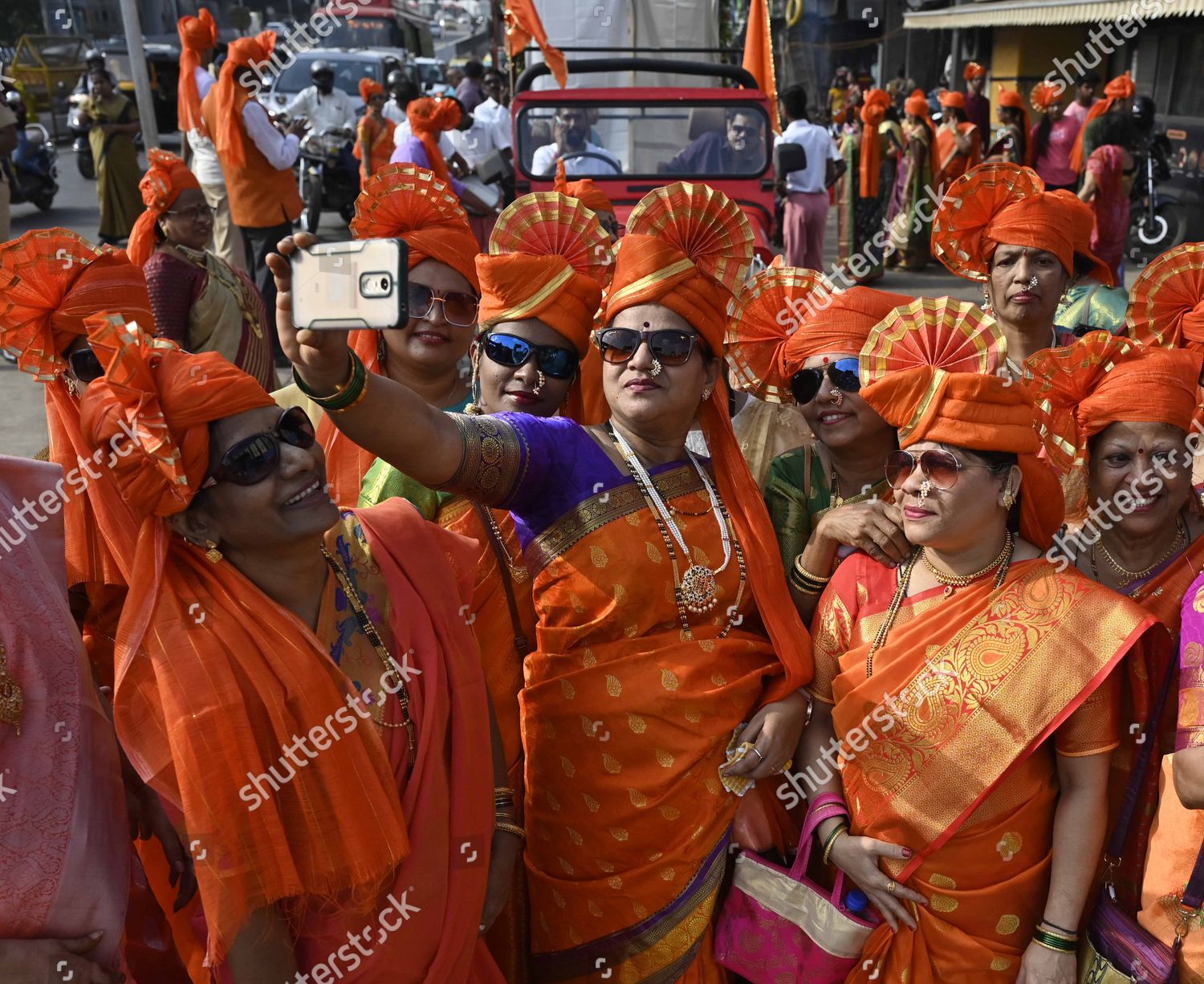 Andheri Residents Dressed Traditional Maharashtrian Attire Editorial ...