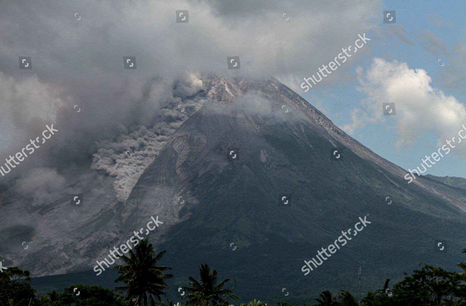 Mount Merapi Indonesia Most Active Volcano Editorial Stock Photo ...