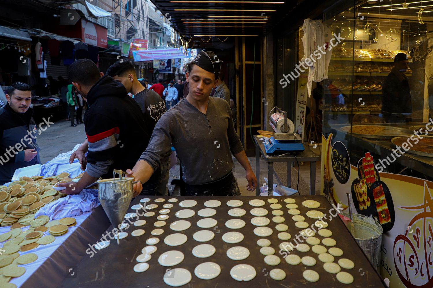 Palestinian Vendor Makes Traditional Sweets During Editorial Stock ...