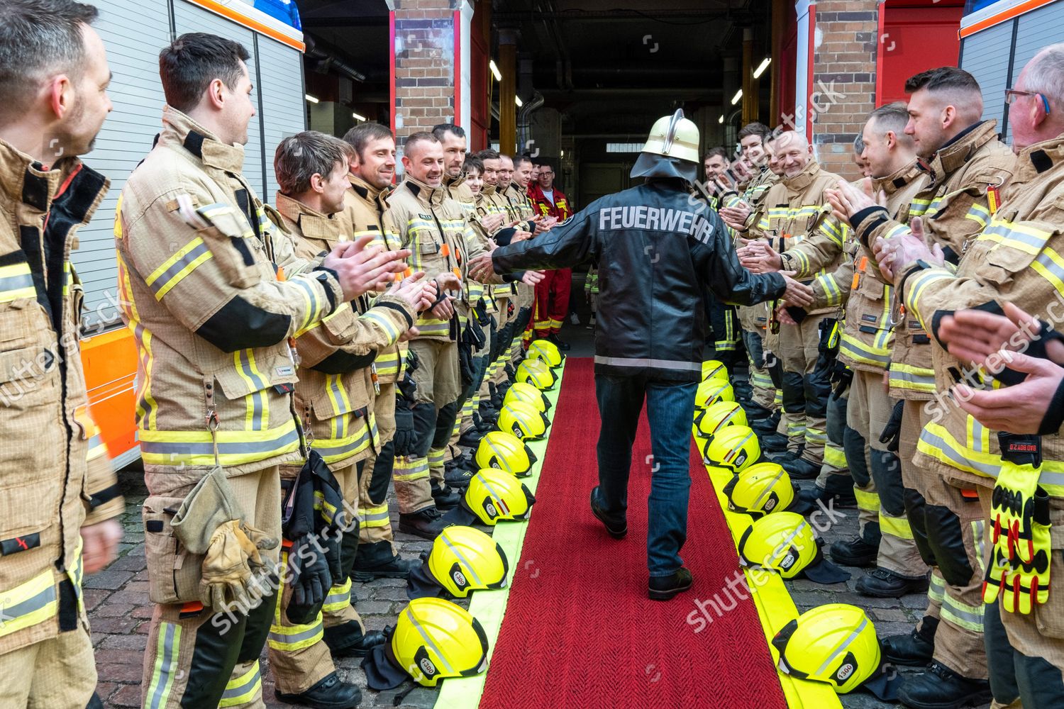 On Occasion Retired Firefighters Farewell Colleagues Editorial Stock ...