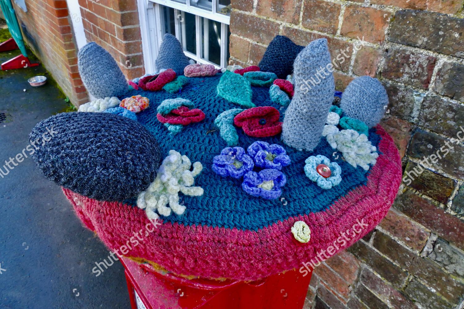 Post Box Decorated Topper Crocheted Avebury Editorial Stock Photo ...
