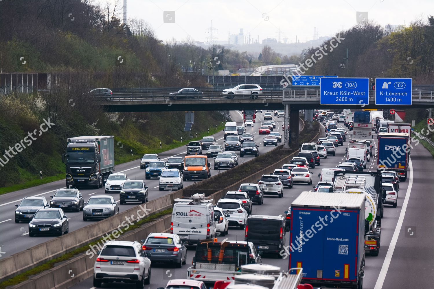 General View Autobahn A3 Heavy Traffic Editorial Stock Photo - Stock ...