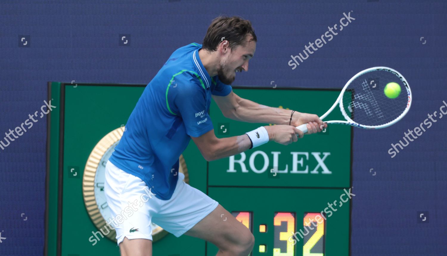 Daniil Medvedev Hits Two Handed Backhand Editorial Stock Photo - Stock ...