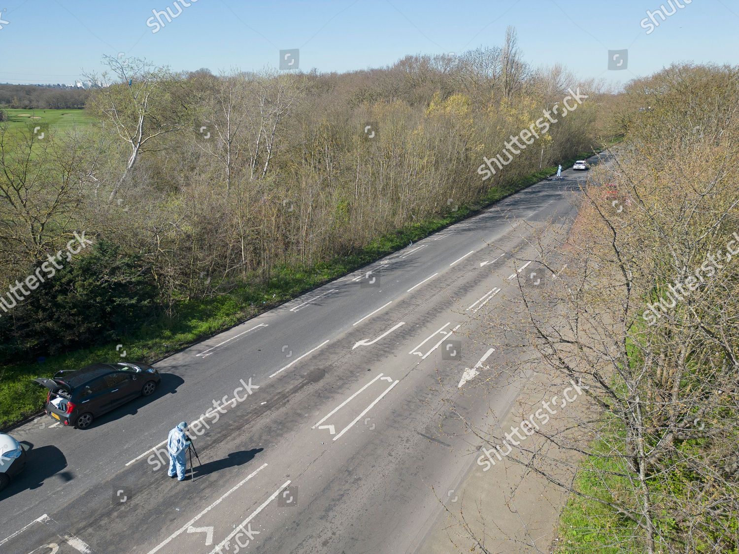 Crime Scene On Mitcham Common Police Editorial Stock Photo - Stock ...