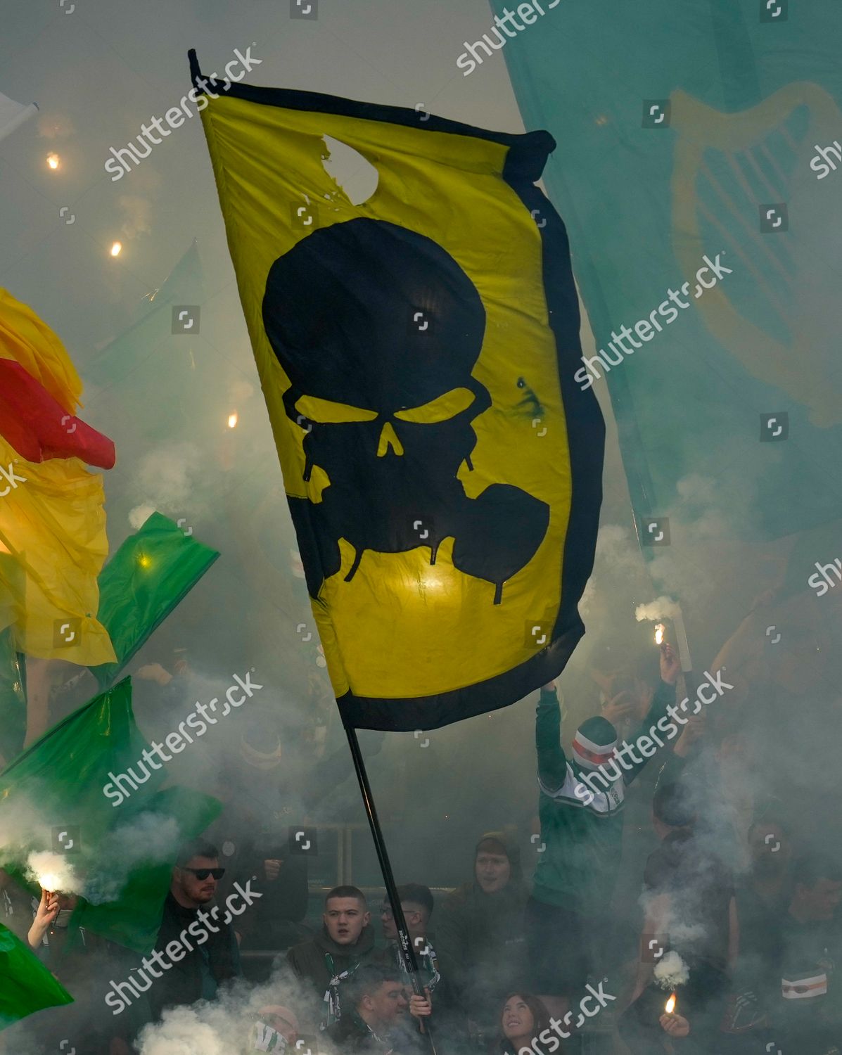 Green Brigade Celtic Fans Pyro Banner Editorial Stock Photo - Stock ...