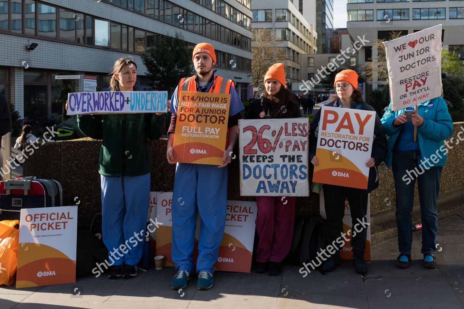 Junior Doctors Join Picket Line Outside Editorial Stock Photo - Stock ...