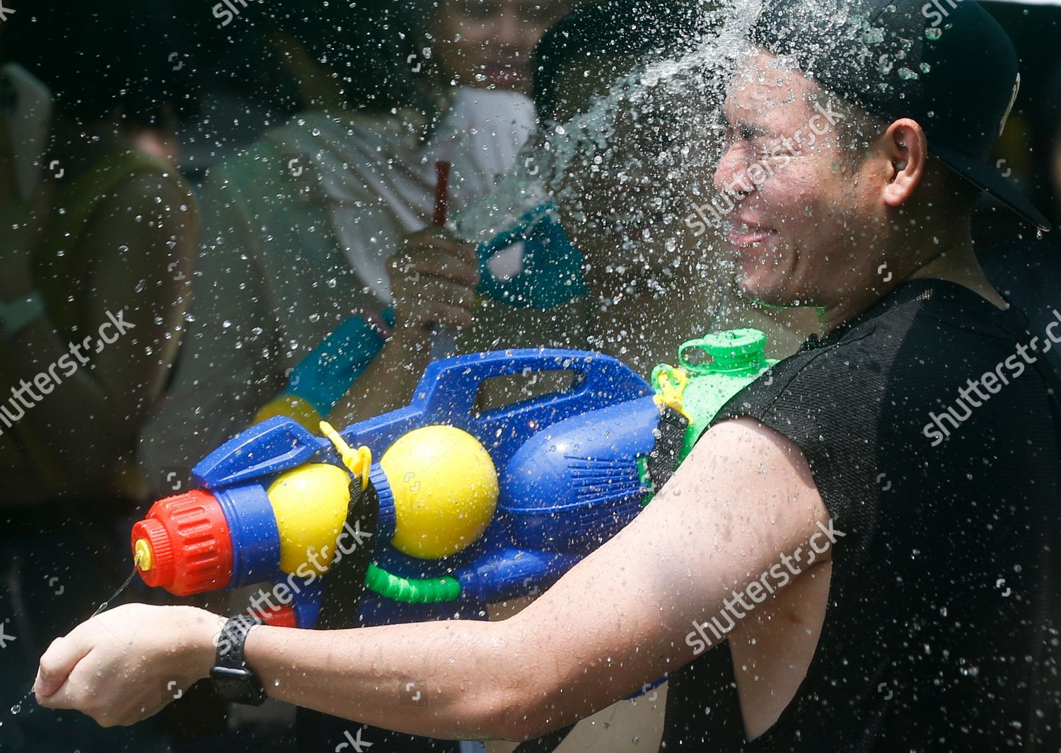 Man Reacts During Water Gun Battle Editorial Stock Photo - Stock Image ...