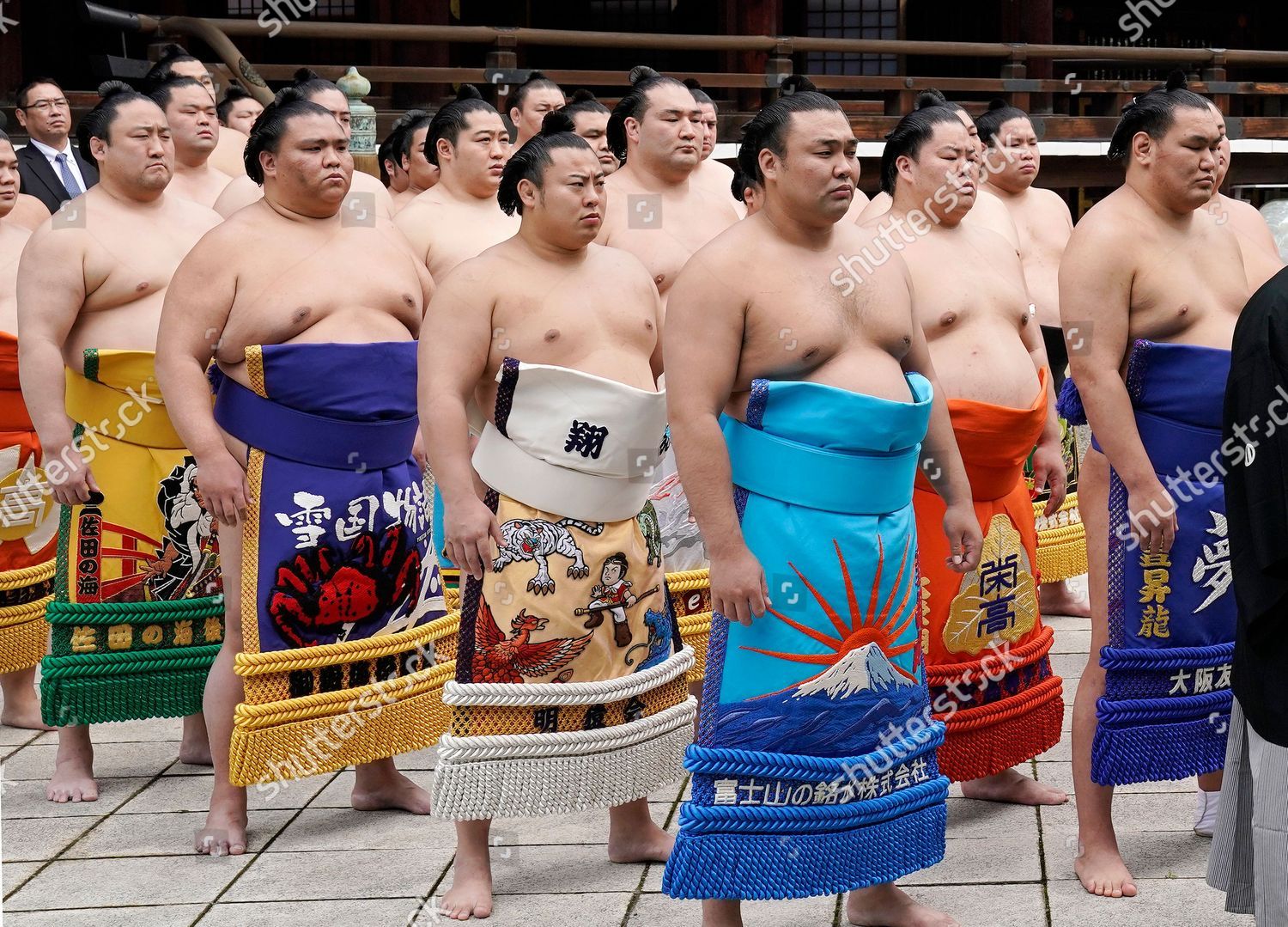 Sumo Wrestlers Attend Shinto Ritual During Editorial Stock Photo ...