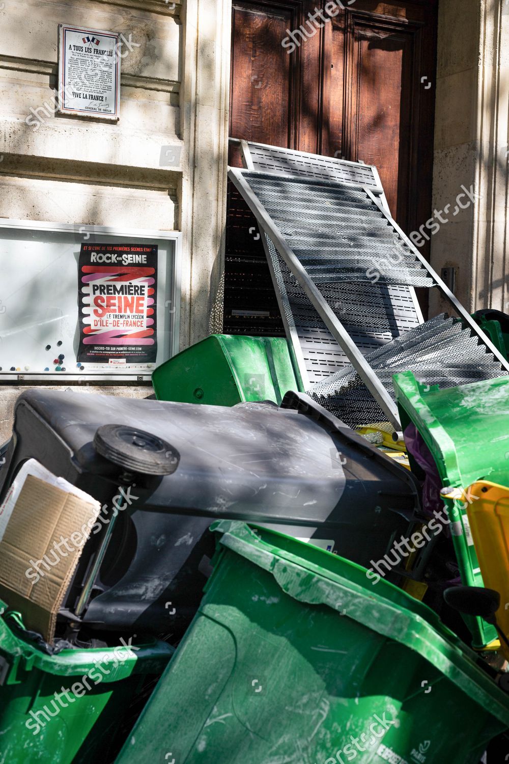 Trash Bins Seen Blocking Students Entrance Editorial Stock Photo ...
