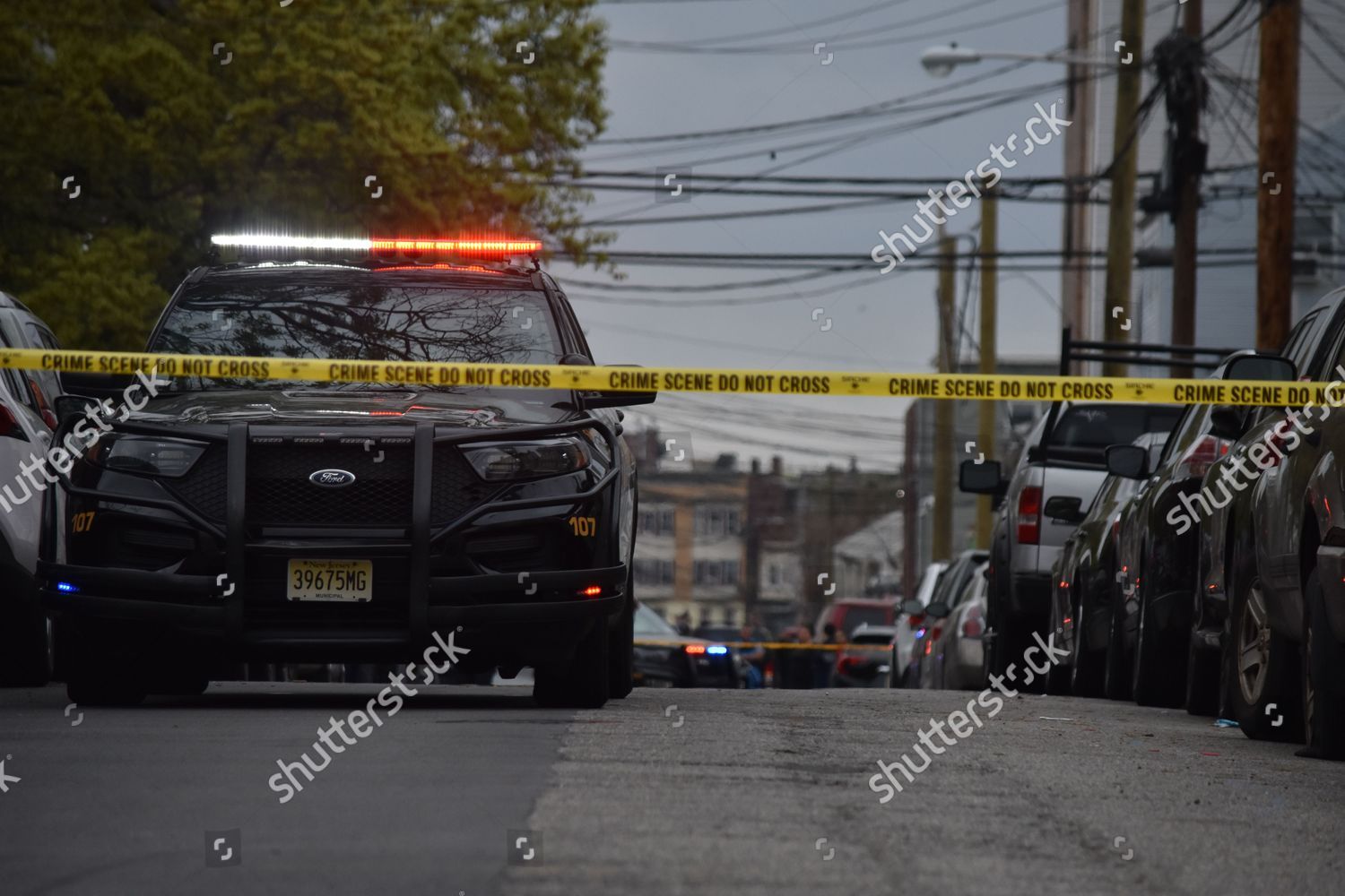 Paterson Police Vehicle Blocks Scene Crime Editorial Stock Photo ...