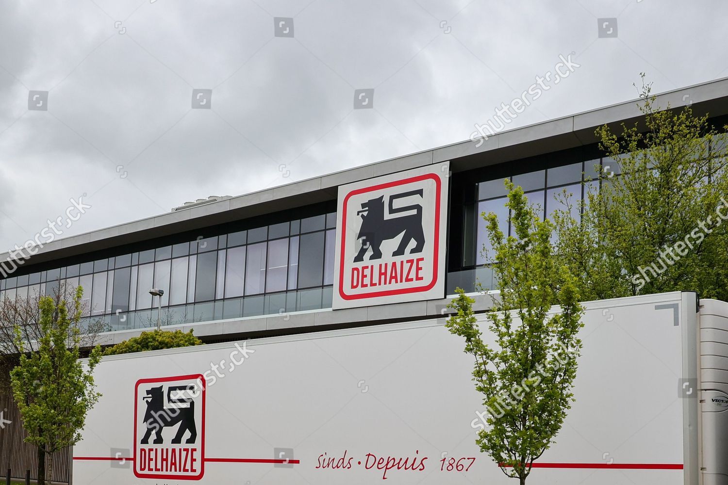 Delhaize Logo Truck Leaves Warehouse Deliver Editorial Stock Photo ...