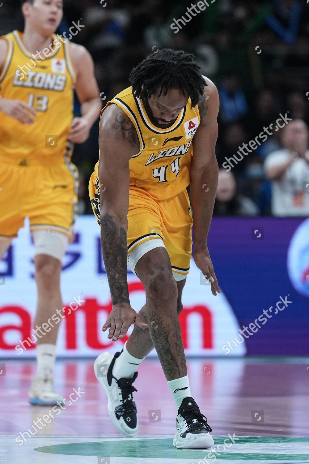 Dezmine Wells Front Zhejiang Lions Celebrates Editorial Stock Photo ...