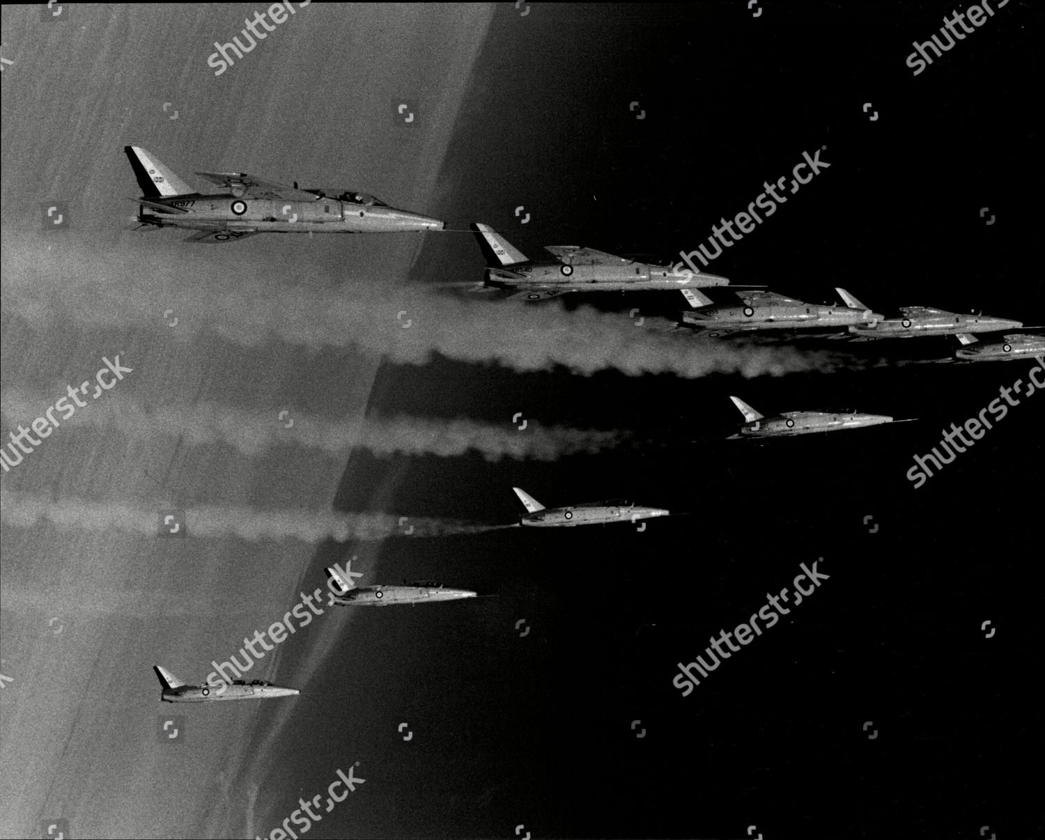 Red Arrows Formation Folland Gnats Editorial Stock Photo - Stock Image ...