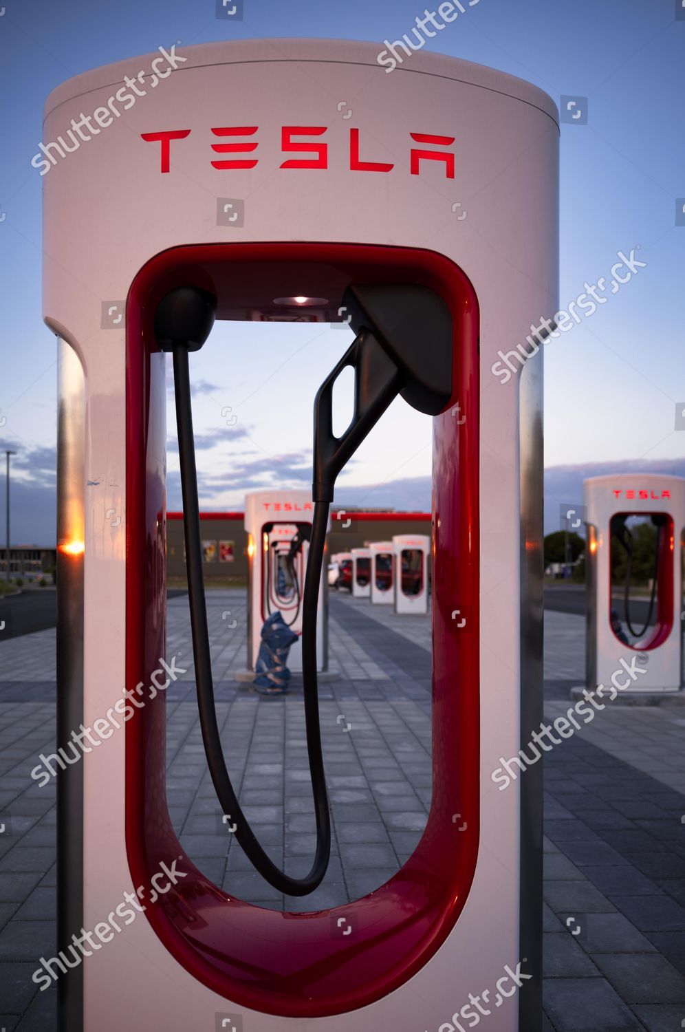 Tesla Supercharger Logo Charging Station Electric Editorial Stock Photo ...