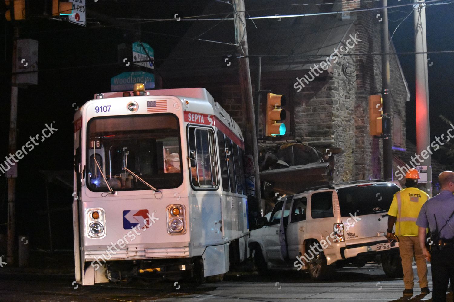 Crews Investigate Accident Involving Septa Trolley Editorial Stock ...