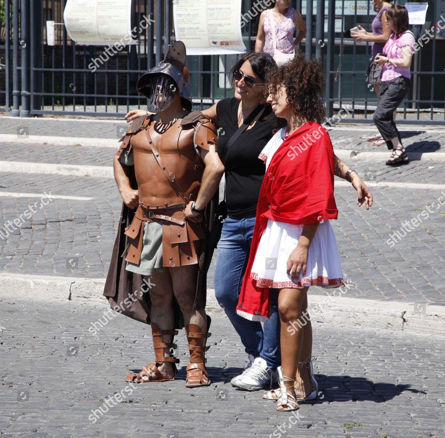 Modernday Gladiators Pose Tourist Editorial Stock Photo - Stock Image ...