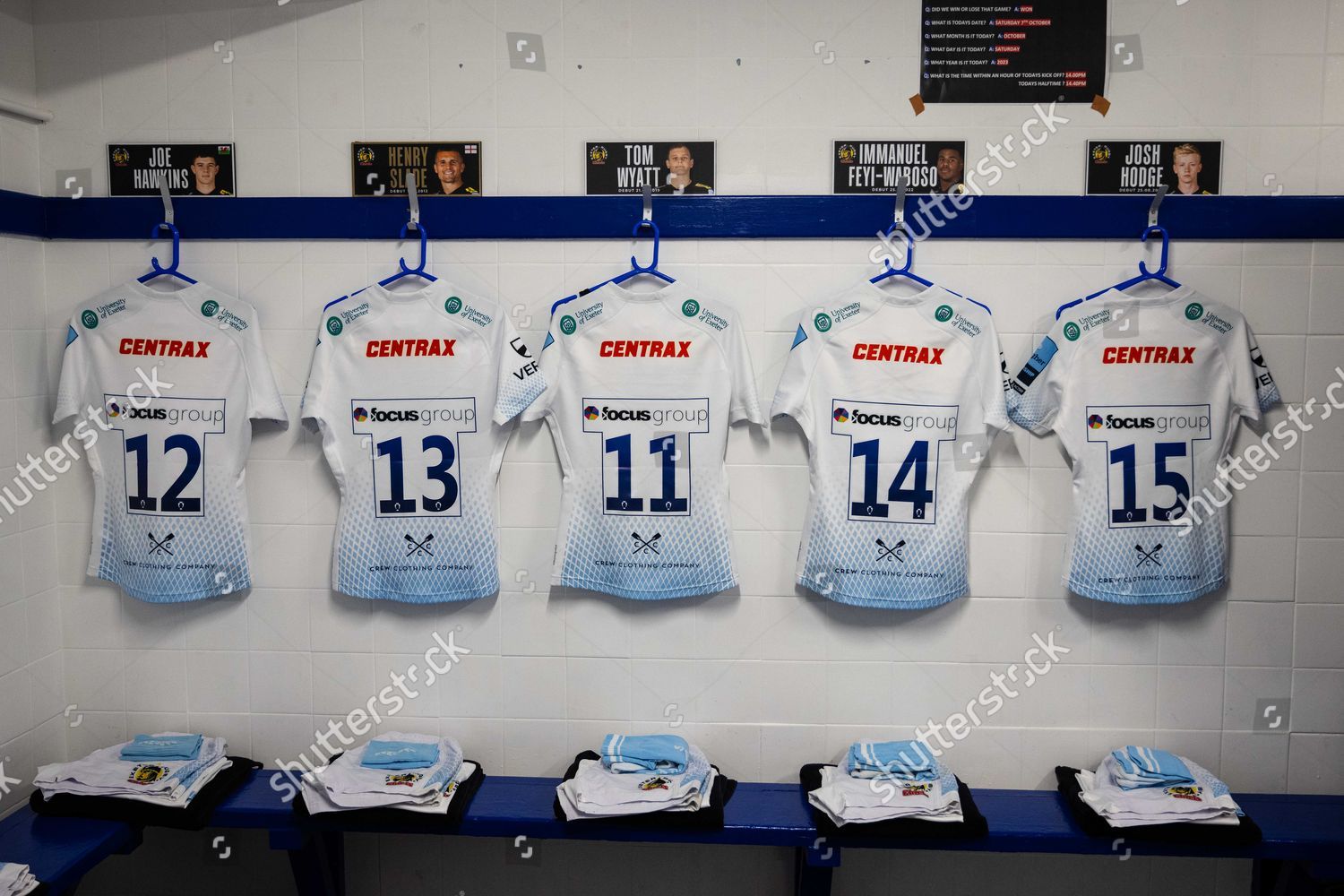 Exeter Chiefs Dressing Room Ahead Premiership Editorial Stock Photo ...