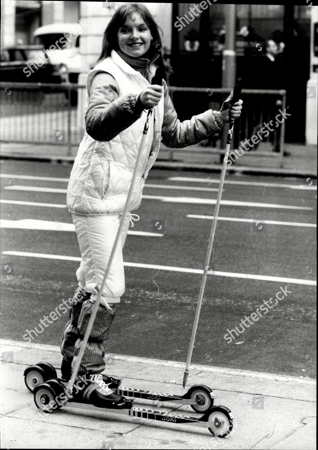 Skier Penny Lucas Demonstrates Roller Skiing Editorial Stock Photo ...