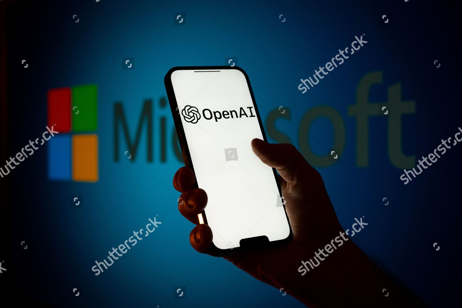 Microsoft Openai Logos Seen On Screens Editorial Stock Photo - Stock ...
