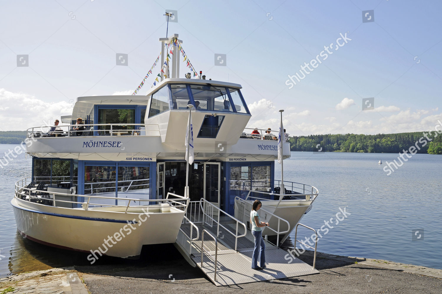 Excursion Boat Ship Dock Moehnesee Lake Editorial Stock Photo - Stock ...