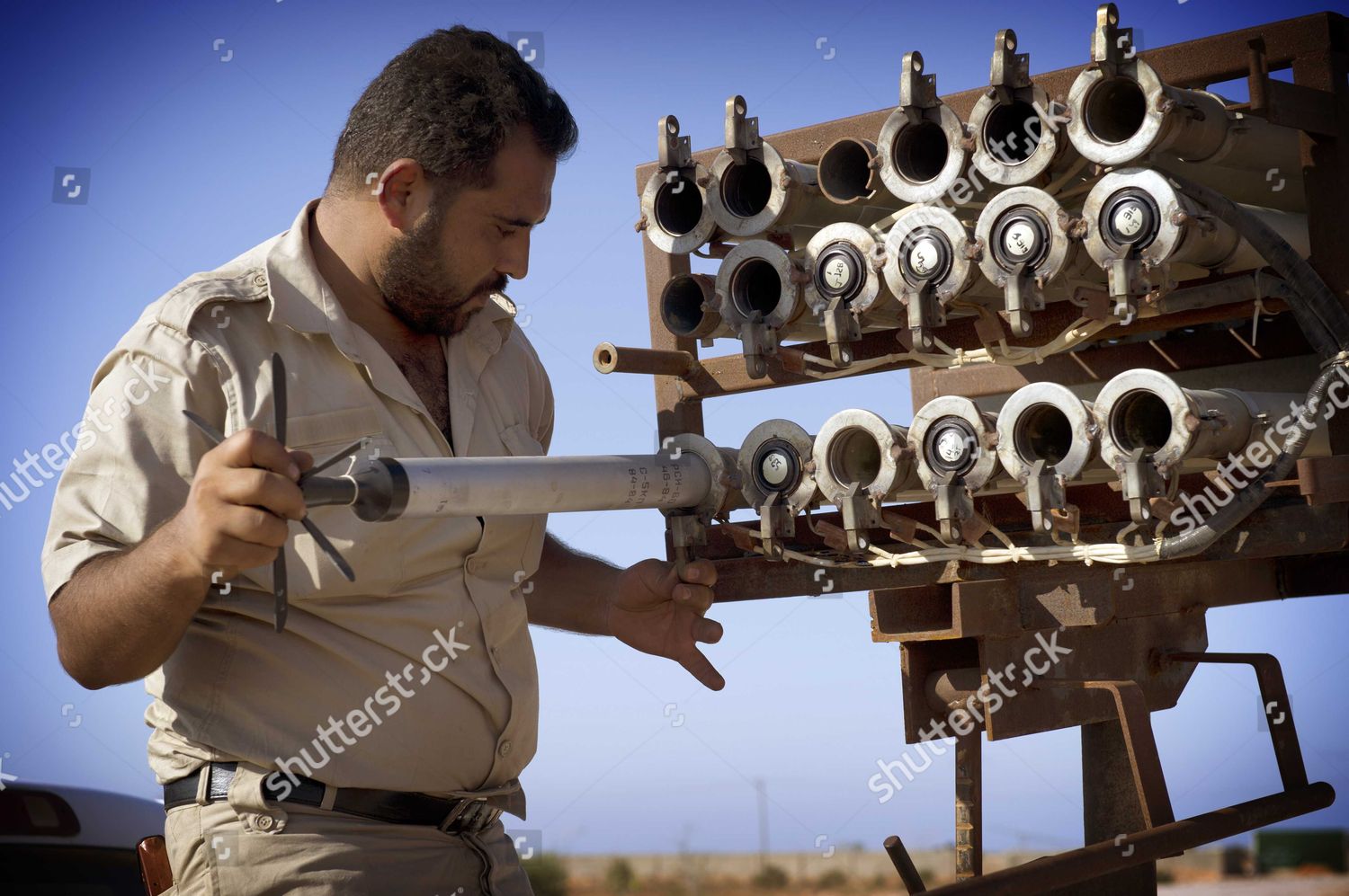Ntc Fighters Heavy Artillery Fire Progaddafi Editorial Stock Photo ...