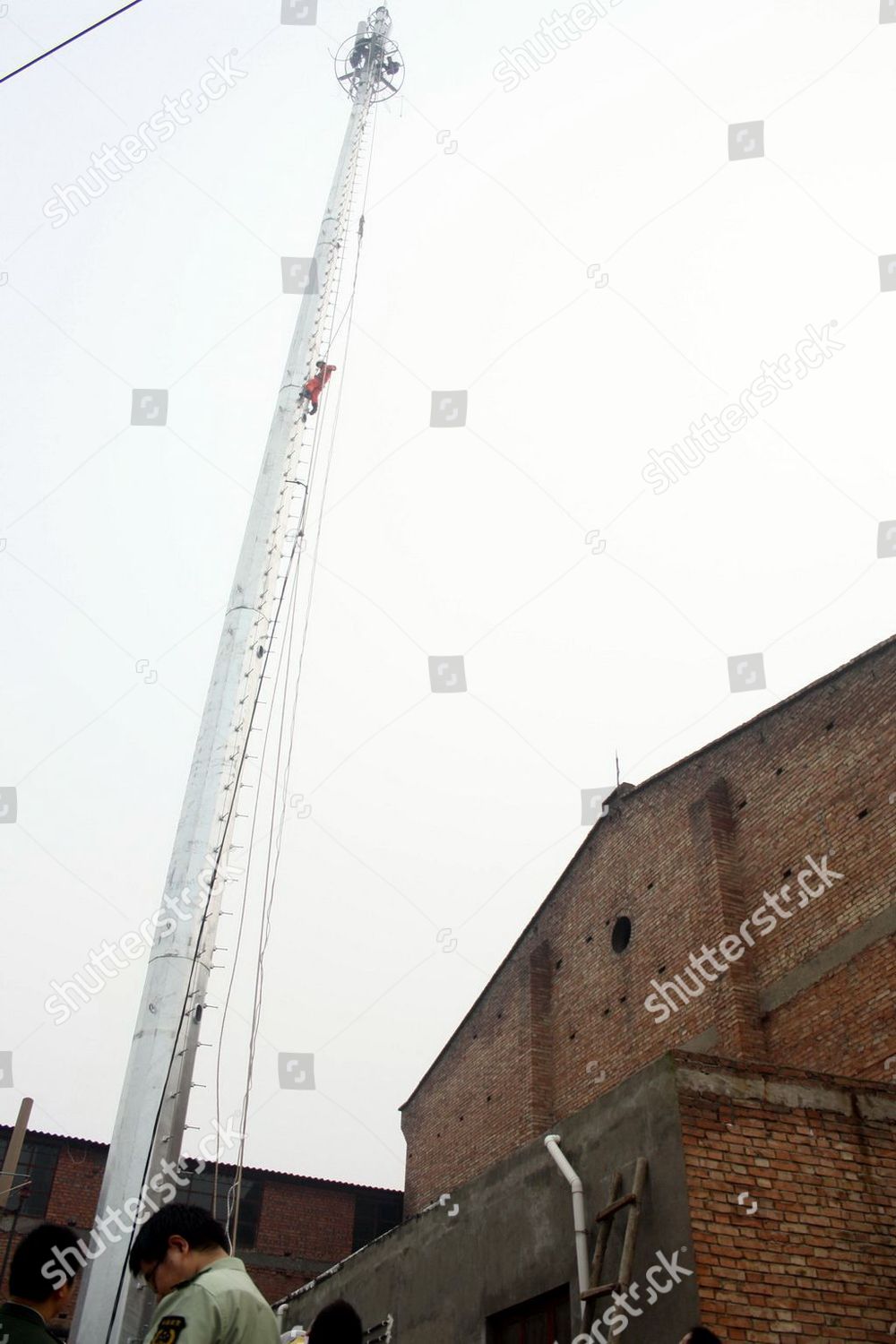 Firefighters Rigs Pulley System Order Lower Editorial Stock Photo ...