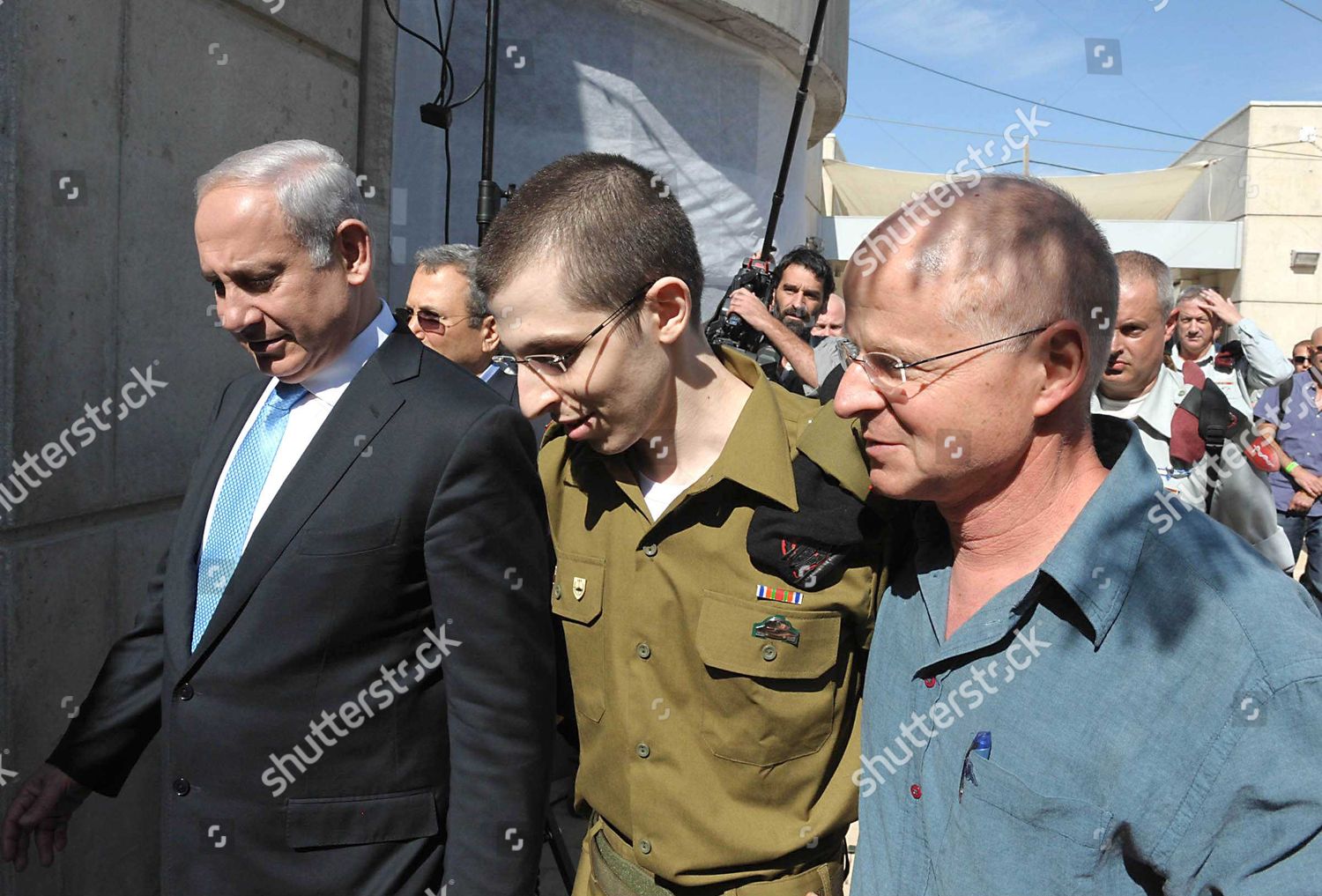 Benjamin Netanyahu Gilad Shalit Noam Shalit Editorial Stock Photo ...