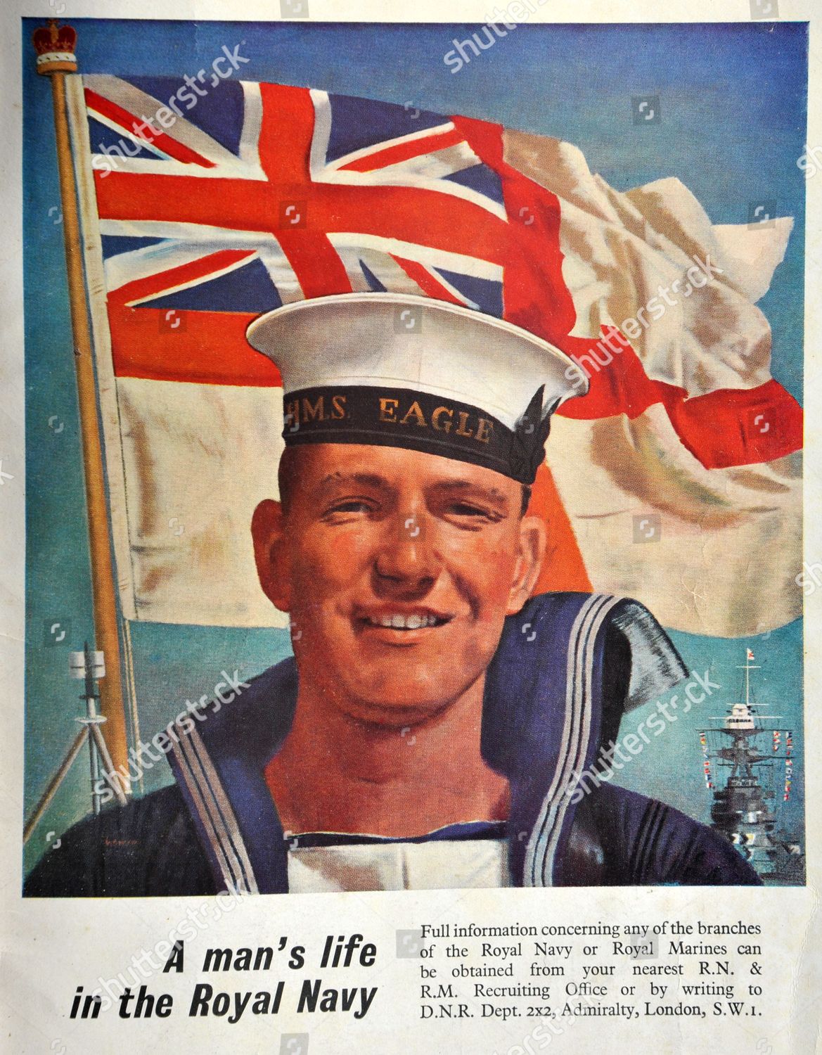Royal Navy Recruitment Advert 1953 Editorial Stock Photo - Stock Image ...
