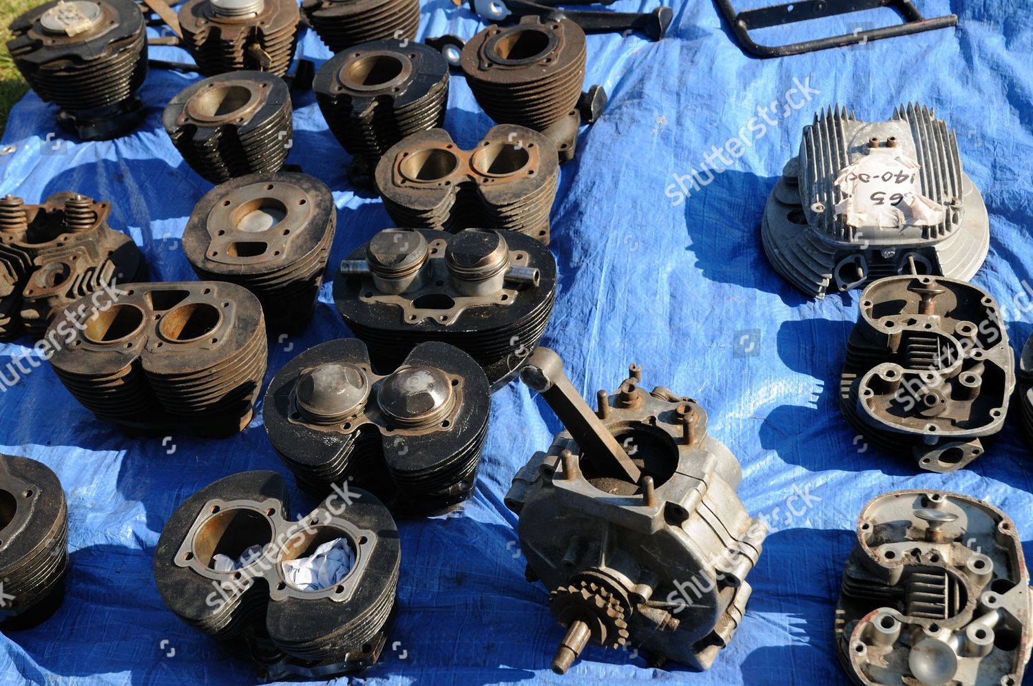 Old British Motorcycle Engine Parts Stall Editorial Stock Photo - Stock ...