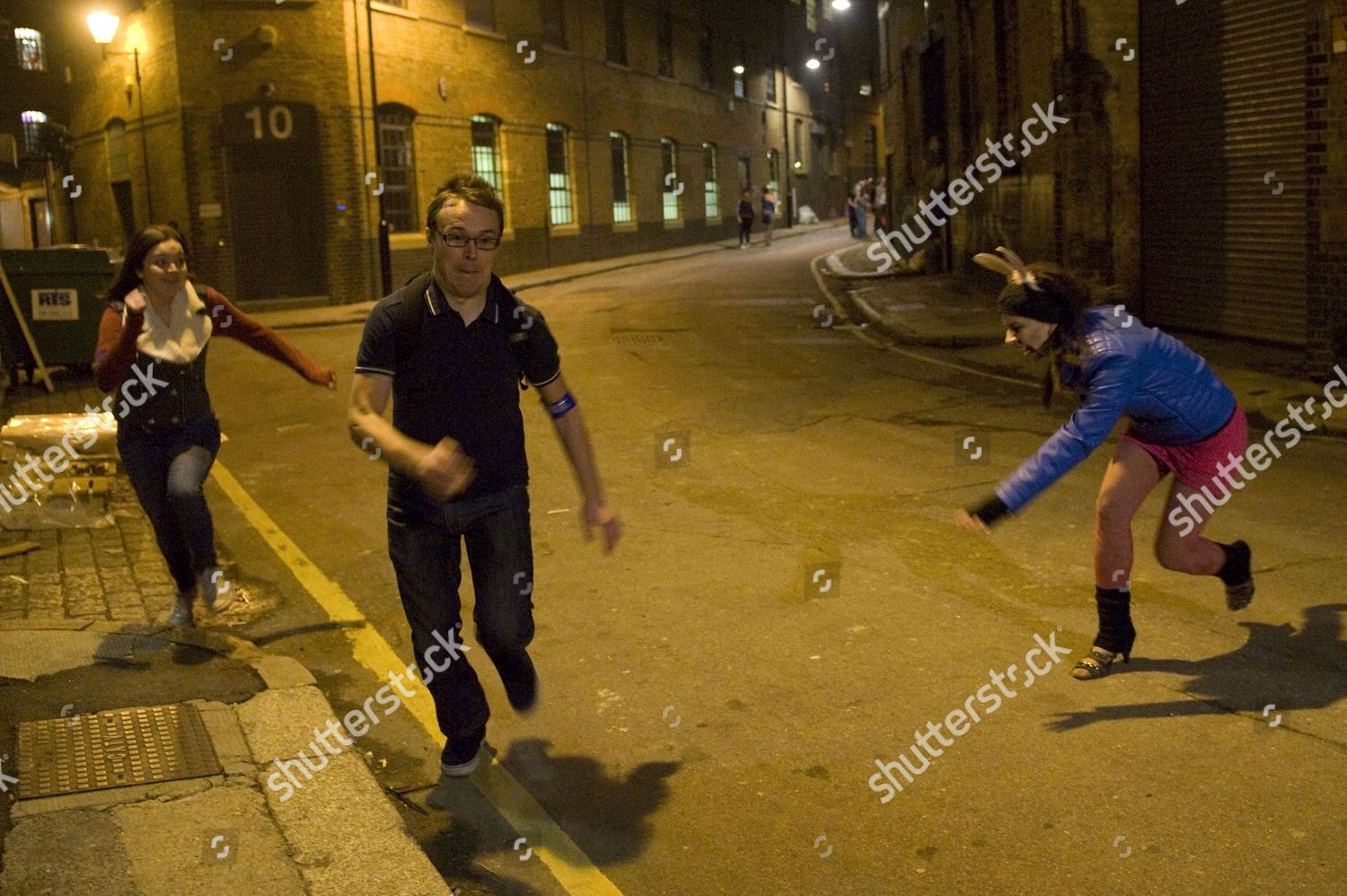 Survivors Trying Escape Zombies On Street Editorial Stock Photo - Stock ...
