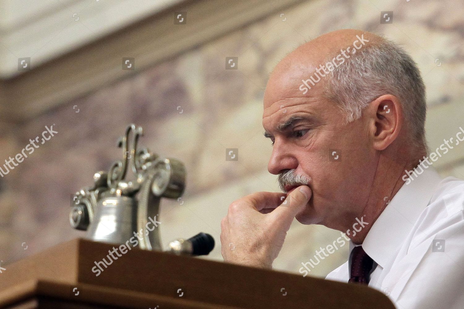 Greek Prime Minister George Papandreou During Editorial Stock Photo ...