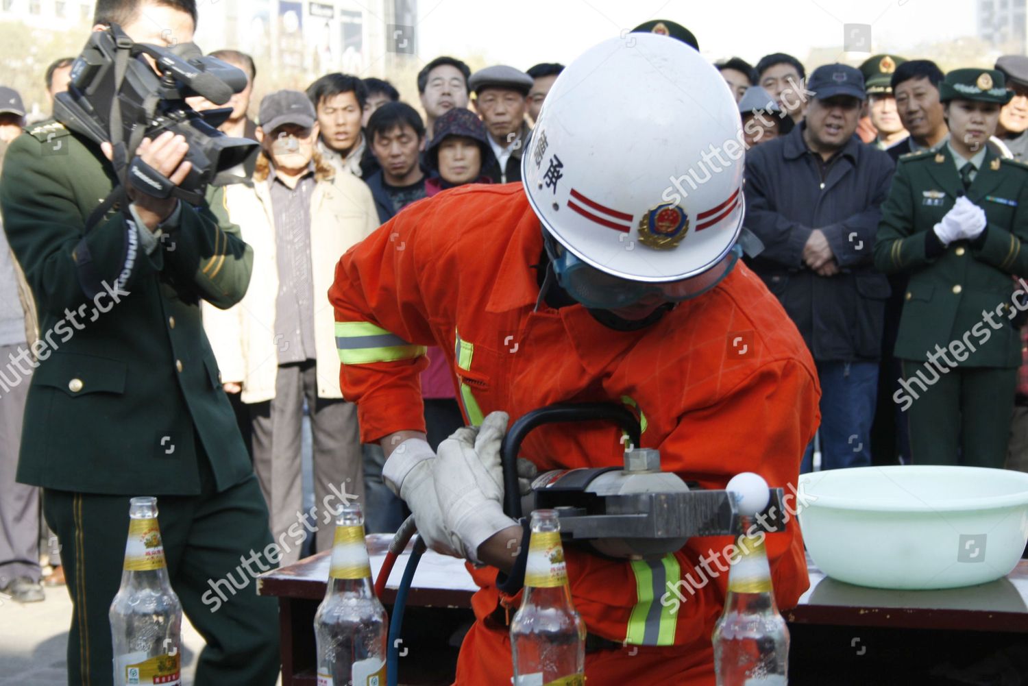Firefighters Uses Hydraulic Scissors Pick Ping Editorial Stock Photo ...