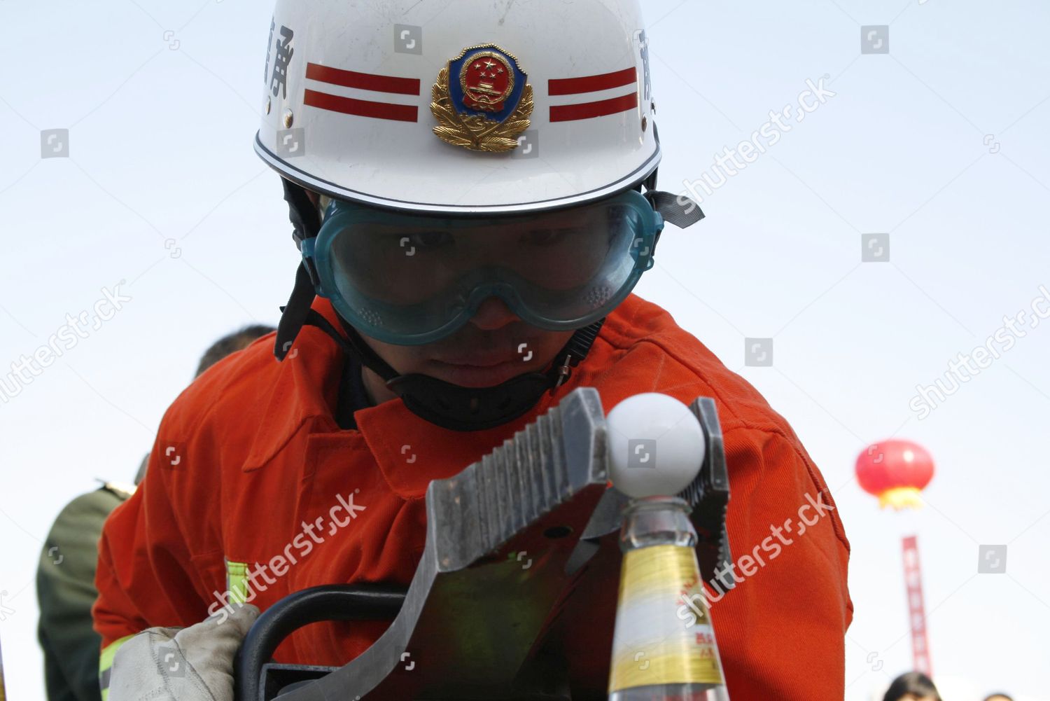 Firefighters Uses Hydraulic Scissors Pick Ping Editorial Stock Photo ...